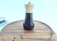 China Round Wooden Salt & Pepper Grinders 6.2cm x 13.9cm with Ceramic Mechanism - Manual Adjustable Spice Mills for sale