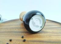 China Round Wooden Salt & Pepper Grinders 6.2cm x 13.9cm with Ceramic Mechanism - Manual Adjustable Spice Mills for sale