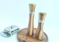 China Kairun Wooden Salt & Pepper Grinders 5.5cm x 25cm - Adjustable Ceramic Core Manual Spice Mill for sale