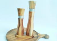 China Kairun Wooden Salt & Pepper Grinders 5.5cm x 25cm - Adjustable Ceramic Core Manual Spice Mill for sale