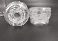 China KPL-015 Refillable PC Grinder Caps 50mm x 35mm Round Shape Clear or Black with Flip Shaker Design for sale
