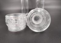 China KPL-015 Refillable PC Grinder Caps 50mm x 35mm Round Shape Clear or Black with Flip Shaker Design for sale