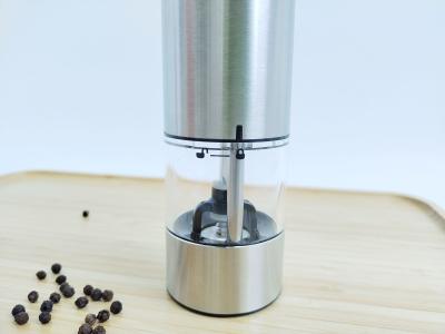 China Kairun Stainless Steel Dual Salt & Pepper Grinder - Manual Adjustable Mill with Ergonomic Handle in Silver Finish for sale