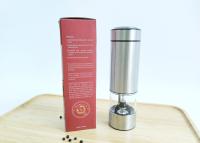 China Kairun Stainless Steel Dual Salt & Pepper Grinder - Manual Adjustable Mill with Ergonomic Handle in Silver Finish for sale