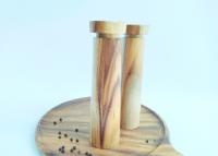 China Kairun KRW-006 Manual Wooden Grinder Set - 5.5x20cm Acacia Wood with Ceramic Core for Herbs Spices Nuts for sale