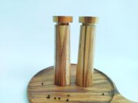 China Kairun KRW-006 Manual Wooden Grinder Set - 5.5x20cm Acacia Wood with Ceramic Core for Herbs Spices Nuts for sale