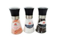 China Manual Salt and Pepper Grinder with 80ml Glass Jar, 118mm Height, 201 Stainless Steel Mechanism for sale