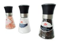 China Manual Salt and Pepper Grinder with 80ml Glass Jar, 118mm Height, 201 Stainless Steel Mechanism for sale