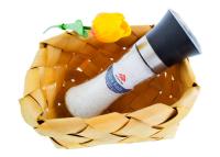 China Plastic Salt and Pepper Grinder Set with 180ml Capacity, 190mm Height Glass Jar and Ceramic Core for sale