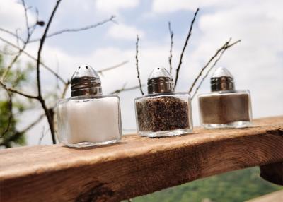 China Glass Salt and Pepper Shakers Set of 3 Pieces with 17ml Capacity and 30×30×45mm Modern Design for sale