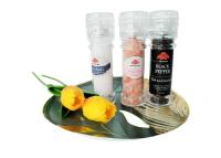 China Plastic Grinder Mill with Ceramic Core 90ml Capacity 150mm Height for Salt and Pepper Condiments for sale