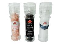 China Plastic Grinder Mill with Ceramic Core 90ml Capacity 150mm Height for Salt and Pepper Condiments for sale