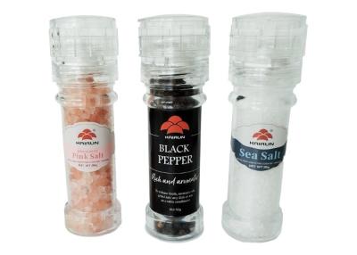 China Plastic Grinder Mill with Ceramic Core 90ml Capacity 150mm Height for Salt and Pepper Condiments for sale