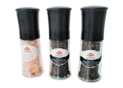 China Refillable Manual Salt & Pepper Grinder with 70ml Glass Jar and Adjustable Ceramic Core - 138mm Height for sale