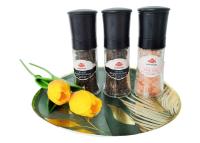 China Refillable Manual Salt & Pepper Grinder with 70ml Glass Jar and Adjustable Ceramic Core - 138mm Height for sale