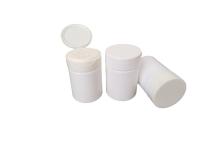 China 100ml Capacity Plastic Opaque White Spice Jars Flip Top Cap for sale