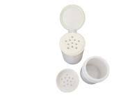 China 100ml Capacity Plastic Opaque White Spice Jars Flip Top Cap for sale