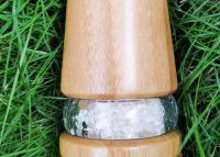 China Rubber Wood Ceramic Salt Pepper Mill 26cm Modern Condiment Grinder for sale