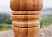 China Large Wooden Salt Pepper Mill 223g Ceramic Grinder Acrylic Modern Design 26.3cm for sale