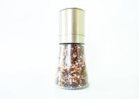 China Reusable Refillable Glass Seasoning Grinder with Stainless Steel Lid 200ml for sale