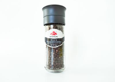 China Kairun Premium Black Peppercorns in Glass Jar with Adjustable Grinder 100g for sale