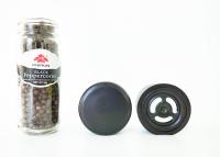 China Kairun Premium Black Peppercorns in Glass Jar with Adjustable Grinder 100g for sale