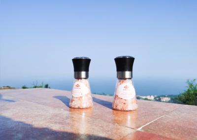 China 80ml Salt Pepper Grinder with Adjustable Head Transparent Glass Condiment Bottle 120g for sale