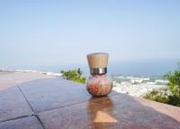 China 200ml Salt Pepper Grinder Rubber Wood Glass Jar Bulk Customizable Ceramic Mill for sale