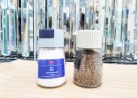 China 180ml 0.5g Salt Pepper Plastic Lid  Glass Jar Kitchen Modern Easy Control for sale