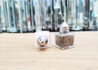 China 17ml Small Square Glass Shaker with Metal Lid for Salt Pepper Spices Herbs for sale