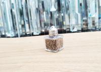 China 17ml Small Square Glass Shaker with Metal Lid for Salt Pepper Spices Herbs for sale
