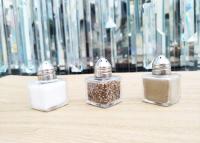 China 17ml Small Square Glass Shaker with Metal Lid for Salt Pepper Spices Herbs for sale