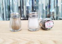 China Gourd Shape Square Glass Shaker 10ml with Metal Lid for Salt Pepper Spices for sale