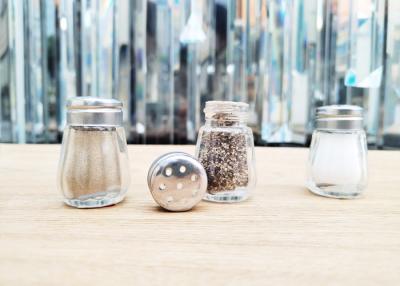 China Gourd Shape Square Glass Shaker 10ml with Metal Lid for Salt Pepper Spices for sale