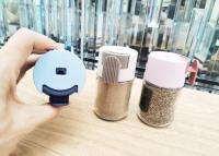 China 100ml 0.5g Press Salt Pepper Spice Glass Jar with Plastic Lid Reusable Refillable for sale