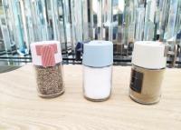 China 100ml 0.5g Press Salt Pepper Spice Glass Jar with Plastic Lid Reusable Refillable for sale
