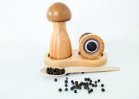 China Refillable Wooden Salt & Pepper Grinders with Ceramic Core - Sustainable Wood Construction, Multiple Sizes Available for sale