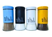 China Refillable Salt And Empty Round  Spice Jars Glass Spice Containers for sale