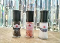China Reusable Glass Bottle Salt And Pepper Mill Plastic Grinders With Ceramic Core for sale