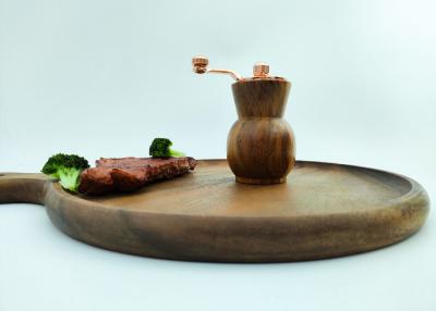 China Custom Wooden Salt and Pepper Grinder with Ceramic Core Manual Spice Mill 2-in-1 for sale