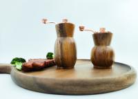 China Custom Wooden Salt and Pepper Grinder with Ceramic Core Manual Spice Mill 2-in-1 for sale