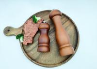 China Manual Wood Salt and Pepper Grinder Set 2-in-1 Reusable Spice Mill for sale