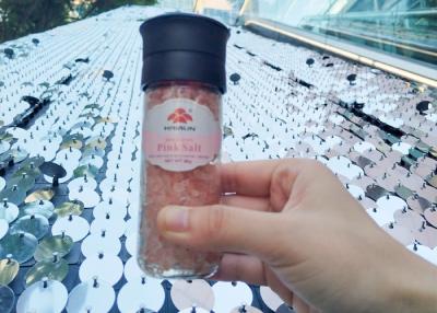 China Customized 90ml Plastic Lid Salt and Pepper Grinder Glass Jar With Condiment for sale
