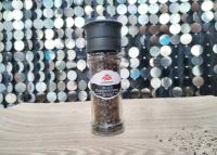 China Customized 90ml Plastic Lid Salt and Pepper Grinder Glass Jar With Condiment for sale