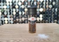 China 90ml Ceramic Core Plastic Salt and Pepper Grinder Refillable Glass Jar Spice Mill for sale