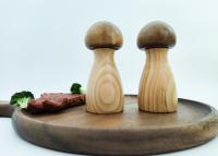 China Mushroom Wood Pepper Grinder 8 Inch Solid Wood Salt Mill with Adjustable Ceramic Core for sale