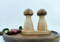 China Mushroom Wood Pepper Grinder 8 Inch Solid Wood Salt Mill with Adjustable Ceramic Core for sale