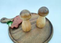 China Mushroom Wood Pepper Grinder 8 Inch Solid Wood Salt Mill with Adjustable Ceramic Core for sale