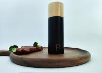 China Wooden Pepper Grinder Salt Mill Adjustable Coarseness Refillable Ceramic Core 2 in 1 for sale