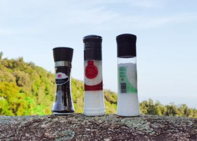 China 180ml Seasoning Grinder Bottle Plastic Head Stainless Steel Trim Ceramic Core Reusable for sale